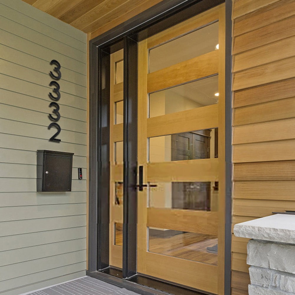 Diluopel 6 Inch Modern Floating House Numbers Door Black Shadow Home ...
