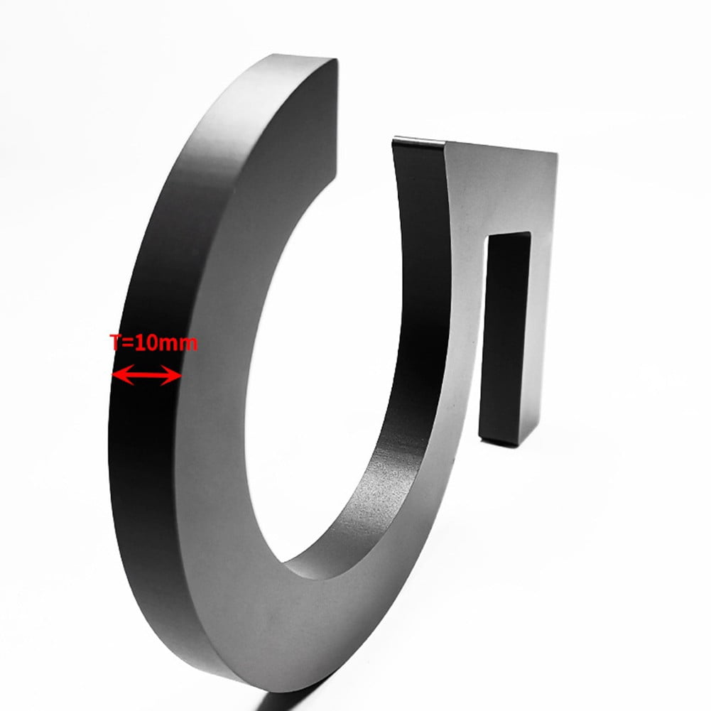 Diluopel 6 Inch Modern Floating House Numbers Door Black Shadow Home ...