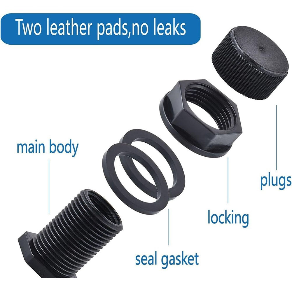 Diluopel 6 Packs Bulkhead Fitting, Hose Threaded 3/4 Inch Male Ght X 1/ ...