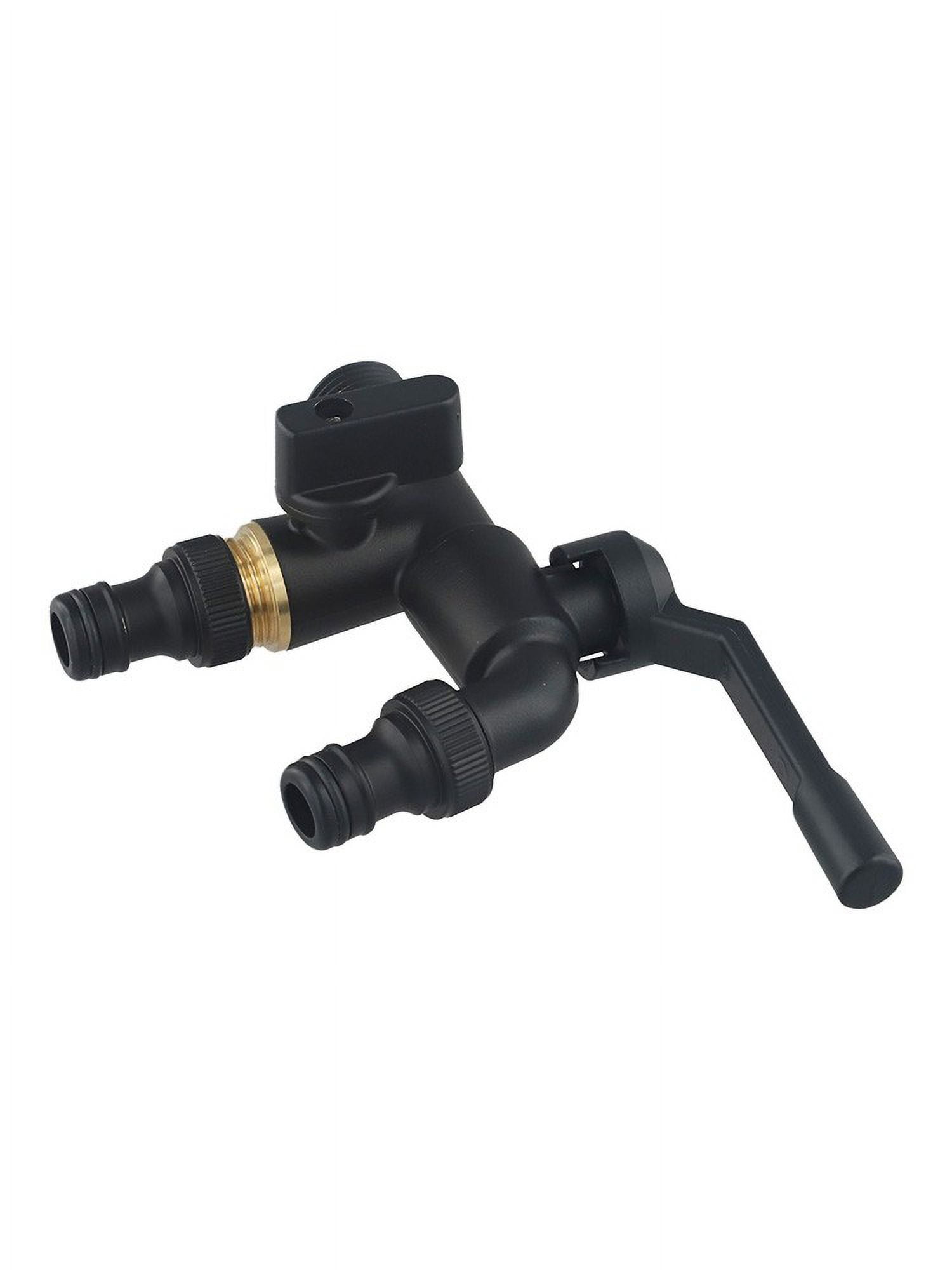 Diluopel Black Brass Garden Hose Faucet Antifreeze Faucet 1/2"Dual ...