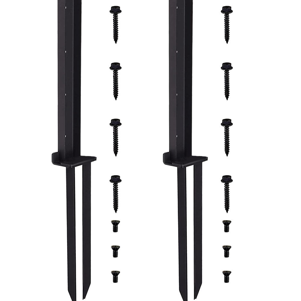 Diluopel Heavy Duty Steel Wooden Fence Post Anchor Stakes Ground Spike ...