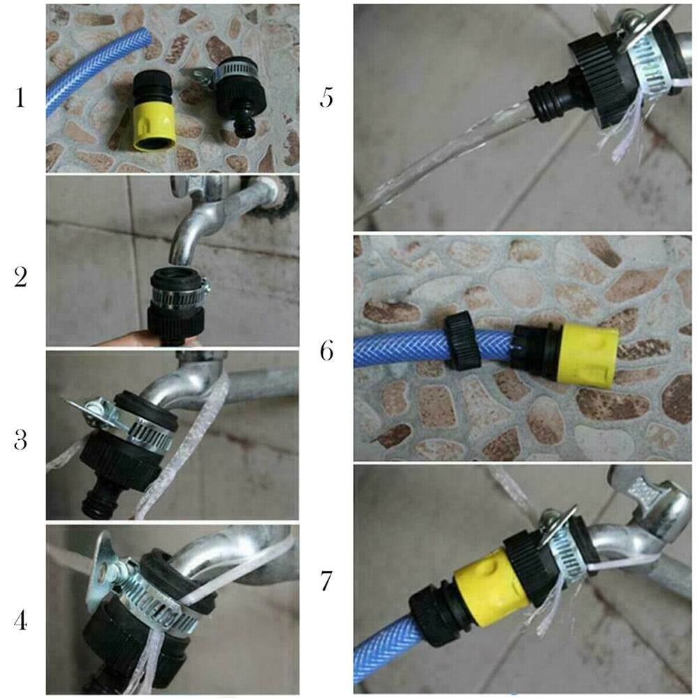 Diluopel Kitchen Mixer Tap To Connectors Garden Hose Pipe Fitting ...