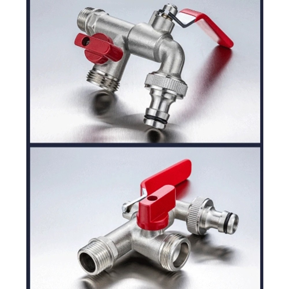 Diluopel Outdoor Garden Faucet Threaded 1 In 2 Out Brass Faucet ...