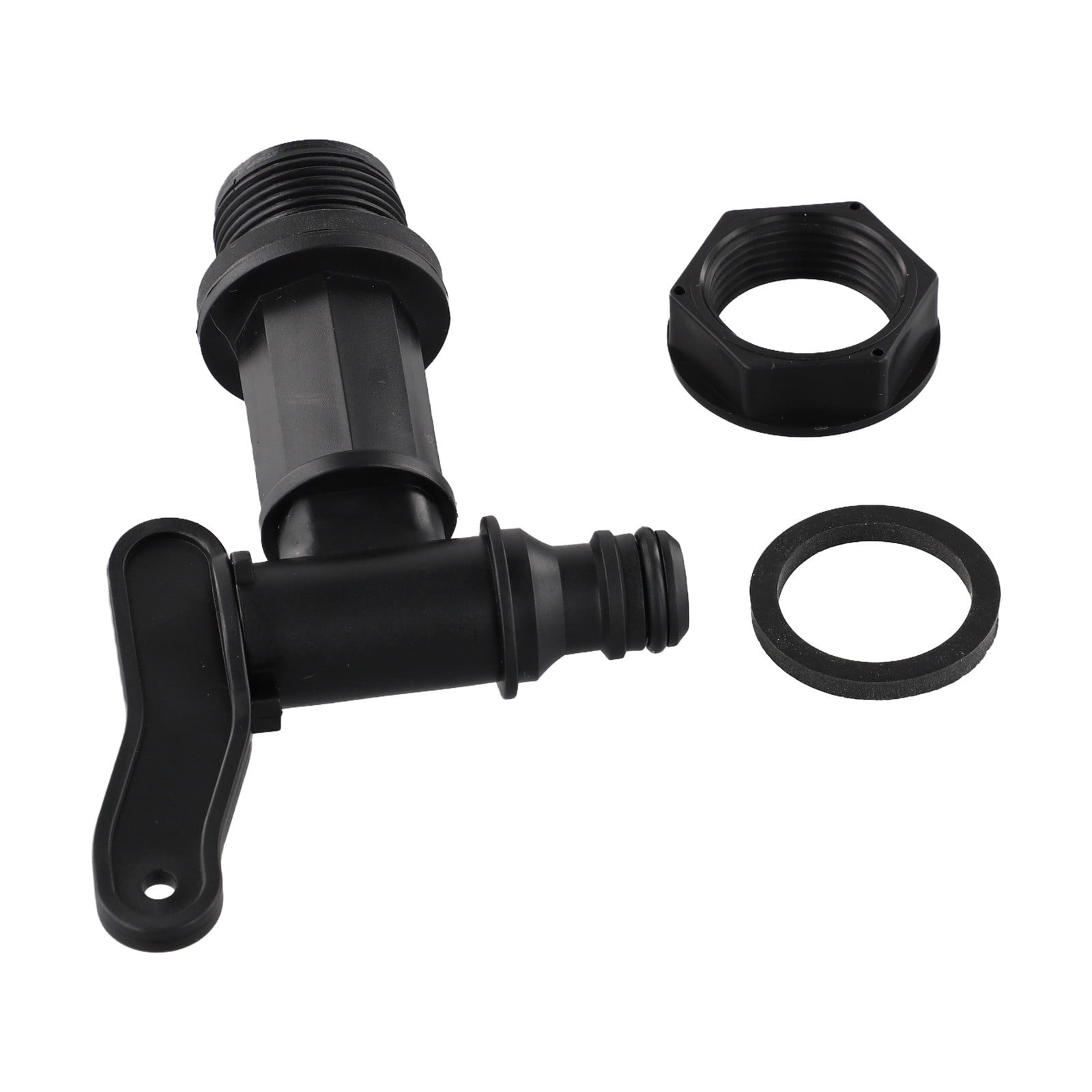 Diluopel Plastic Water Butt Tap & For Rain Snap Or Push Fit Black ...
