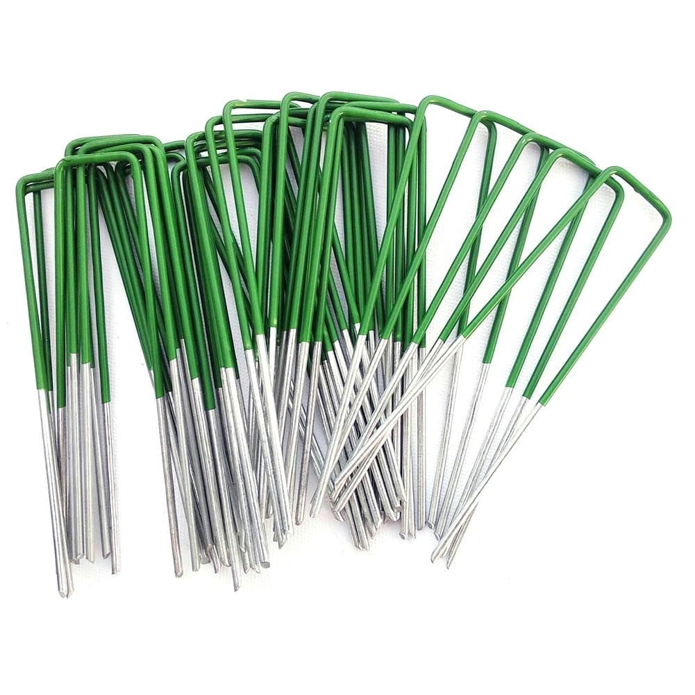 Diluopel U-Shaped Steel Garden Ground Lawn Turf Galvanised Pegs Staples ...