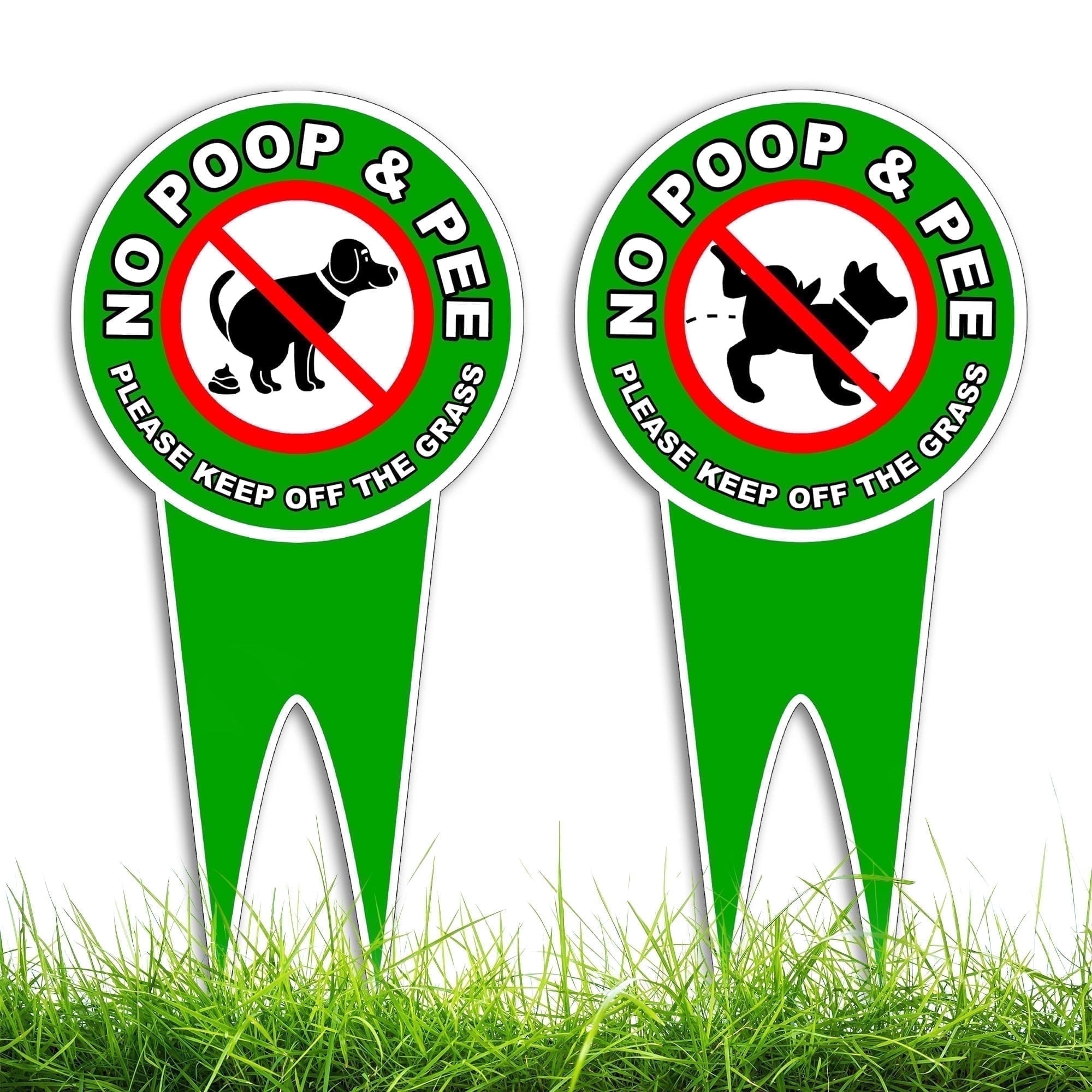 Dimarongton 2 PC No Poop and Pee Signs for Yard Double Sided, Dog ...