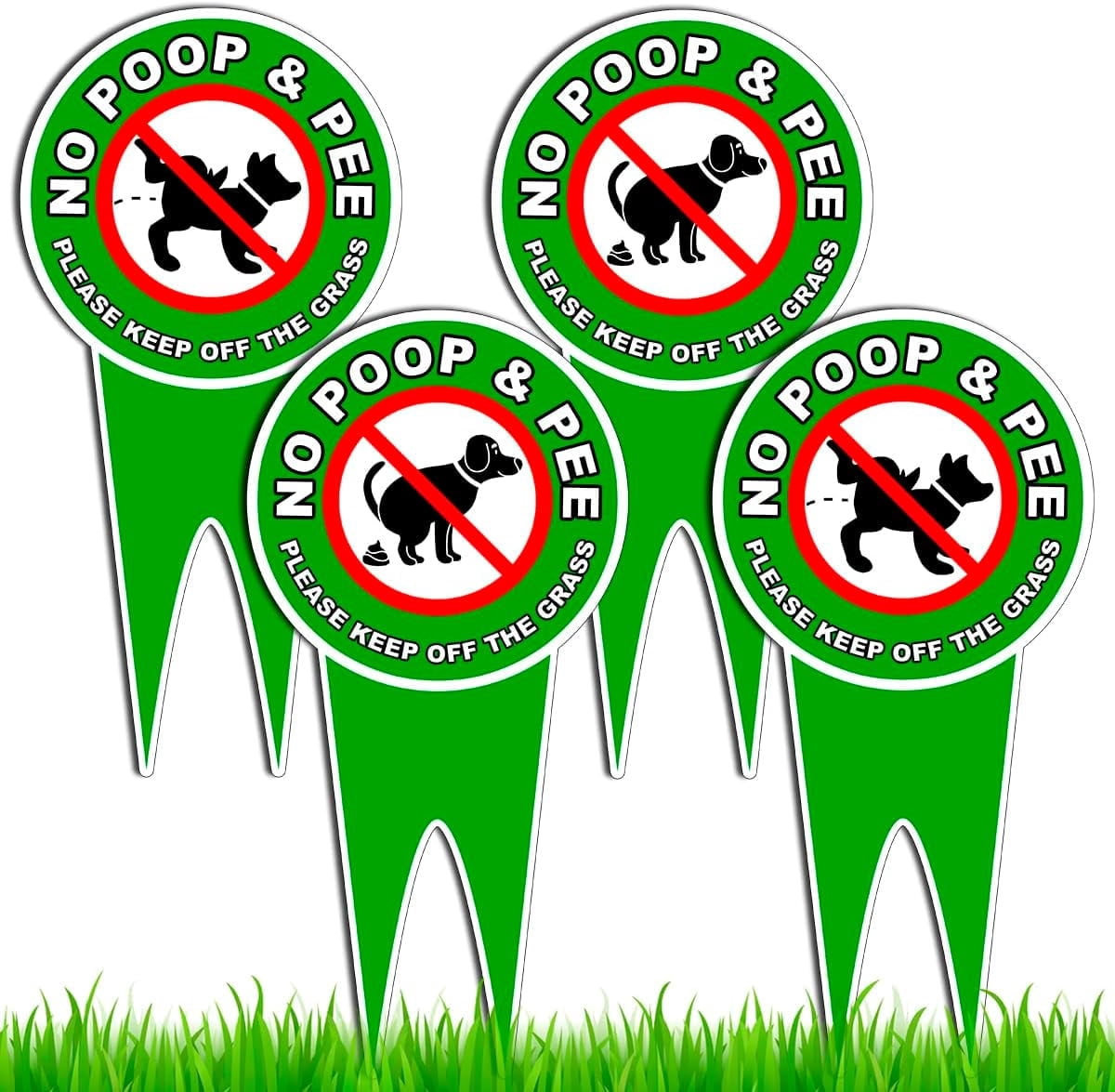Dimarongton 4 PC No Pooping Dog Signs for Yard - 12x6 DS Dibond Keep ...