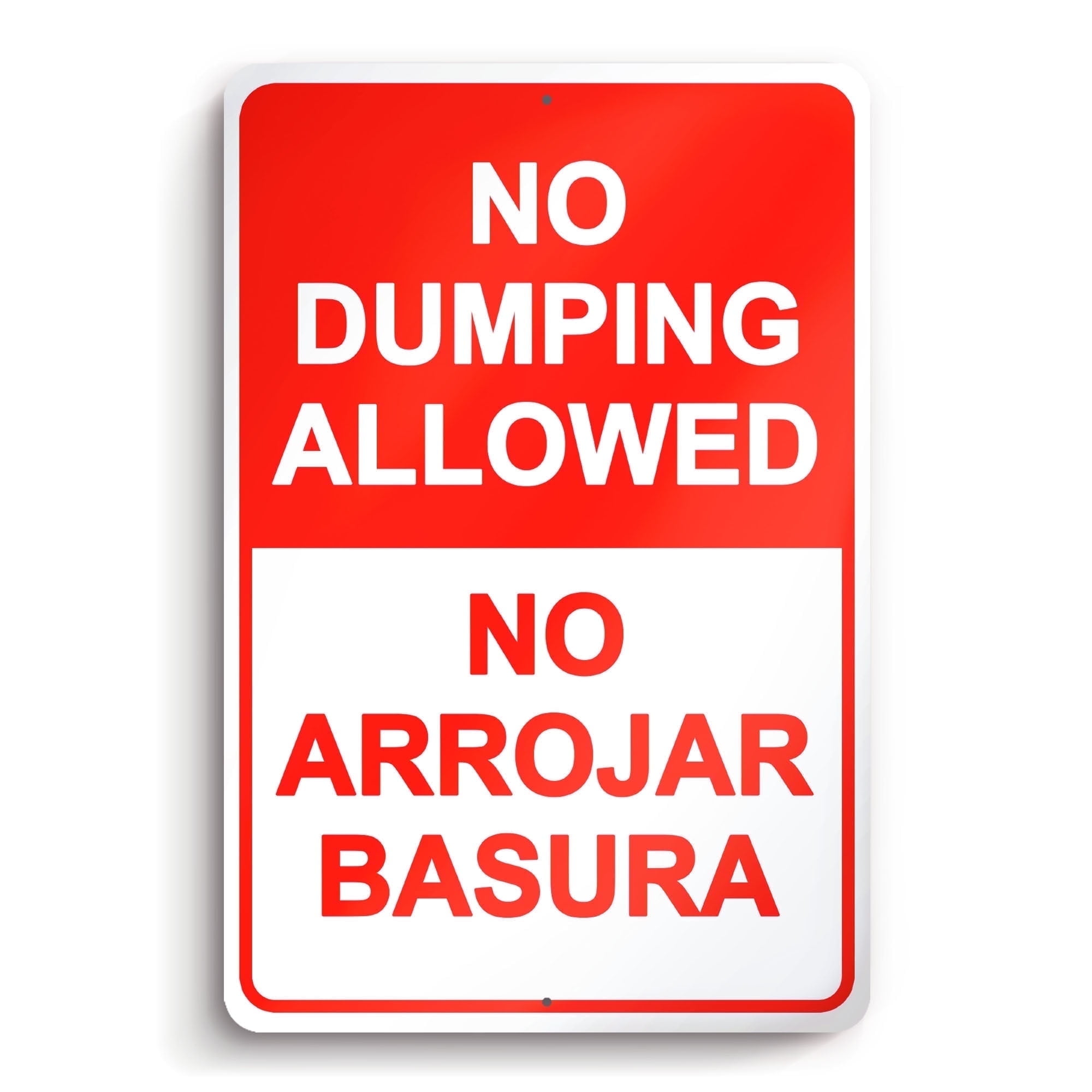 Dimarongton Aluminum No Dumping Sign, No Arrojar Basura Sign, No ...