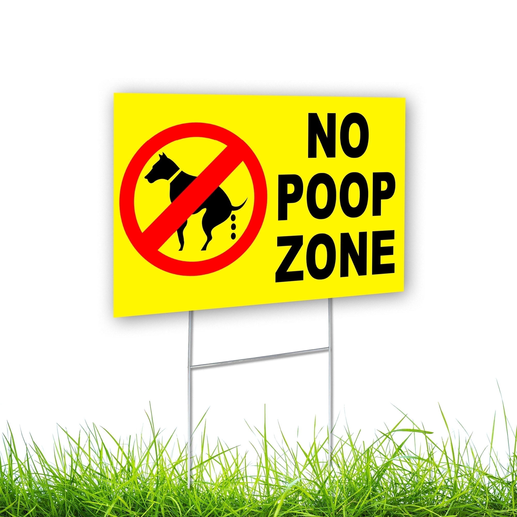 Dimarongton No Pooping Dog Sign, 8x12 DS Coroplast, Yellow/Black/Red ...