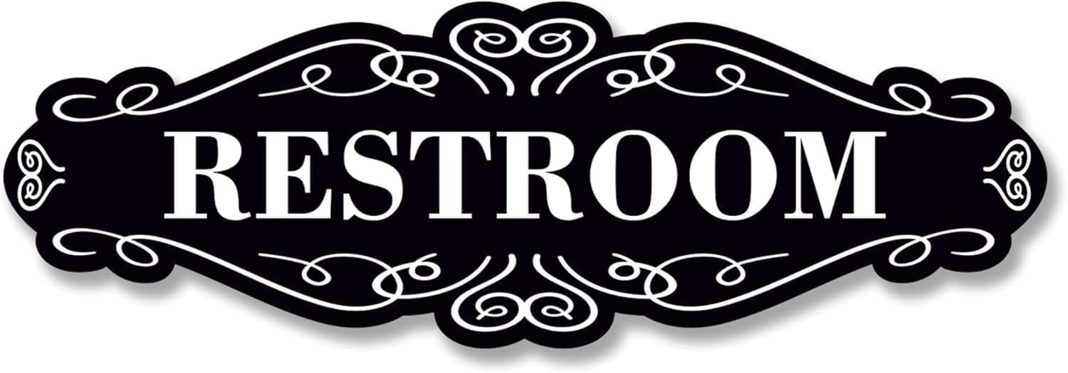 Dimarongton Restroom Sign for Door - 9x3 Dibond Self-Adhesive Unisex ...