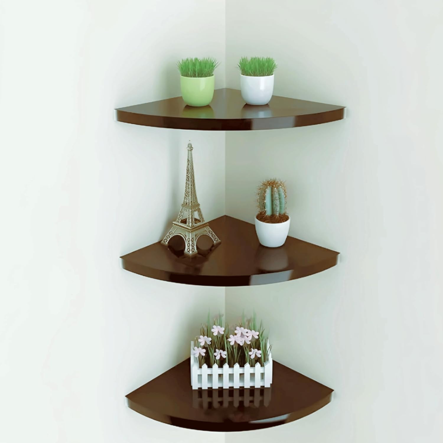 Dime Store Engineered Wood 3-Tier Floating Rack Shelf for Living room ...