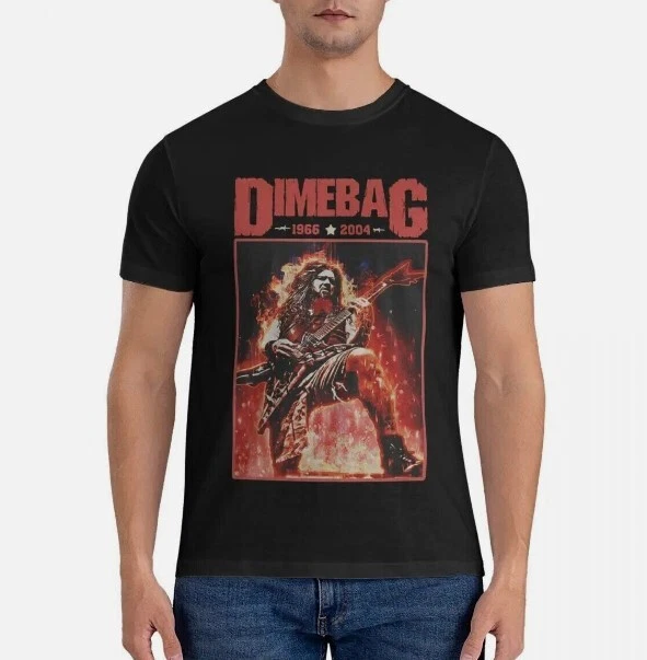 Dimebag Darrell Tribute Cotton Crew Neck Tee, Guitarist Memorial Print ...