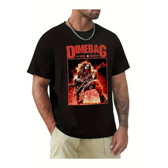Dimebag Graphic Print T-Shirt for Men, 100% Cotton, Crew Neck, Medium ...
