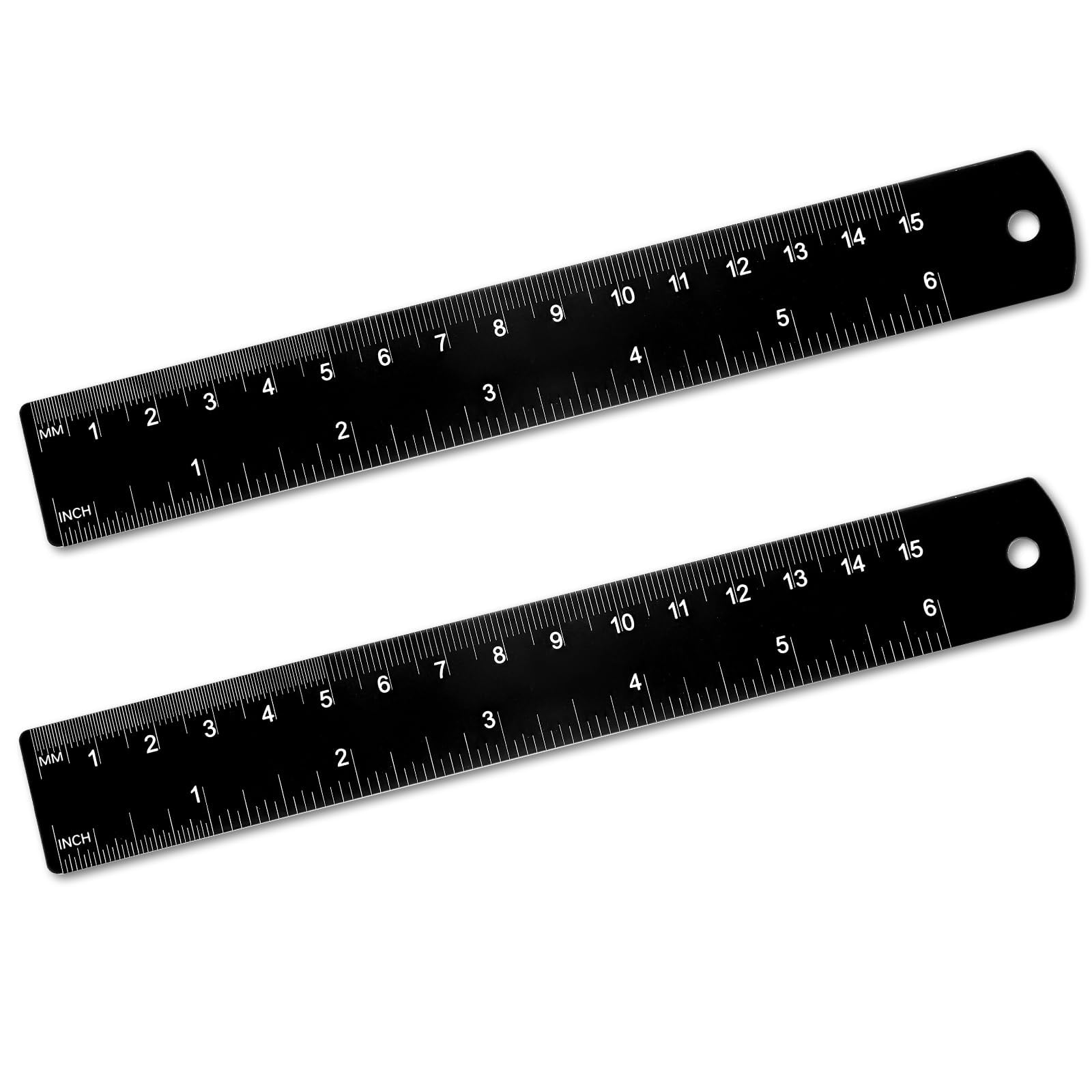Dimeho Metal Ruler 2 Pcs 6 Inch Stainless Steel Ruler with Centimeters ...