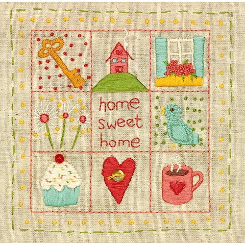 Dimensions Amy Powers Home Sampler Stamped Embroidery Kit, 6" x 6 ...