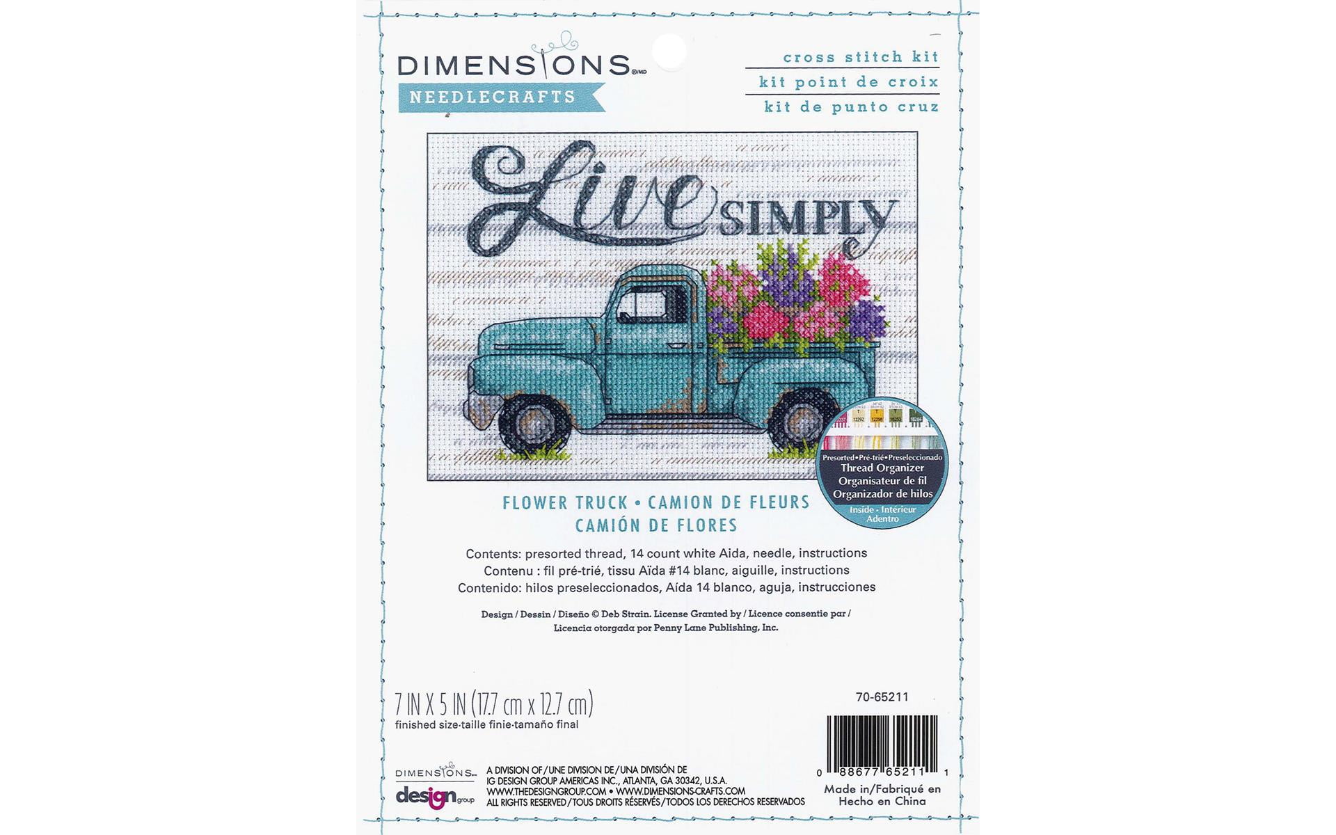 Dimensions Cross Stitch Kit 7"x 5" Flower Truck - Walmart.com