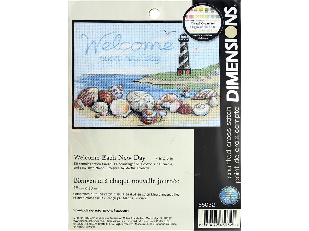 Dimensions Cross Stitch Kit 7x5 Welcome EachNewDay - Walmart.com