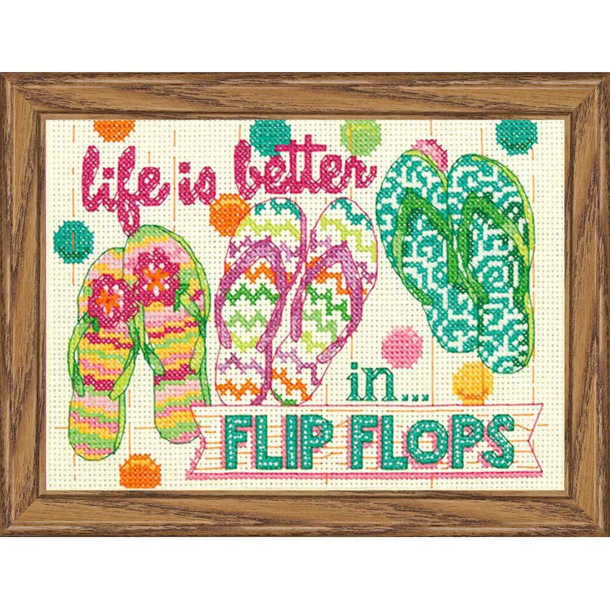 Dimensions Cross Stitch Kit Flip Flops - Walmart.com