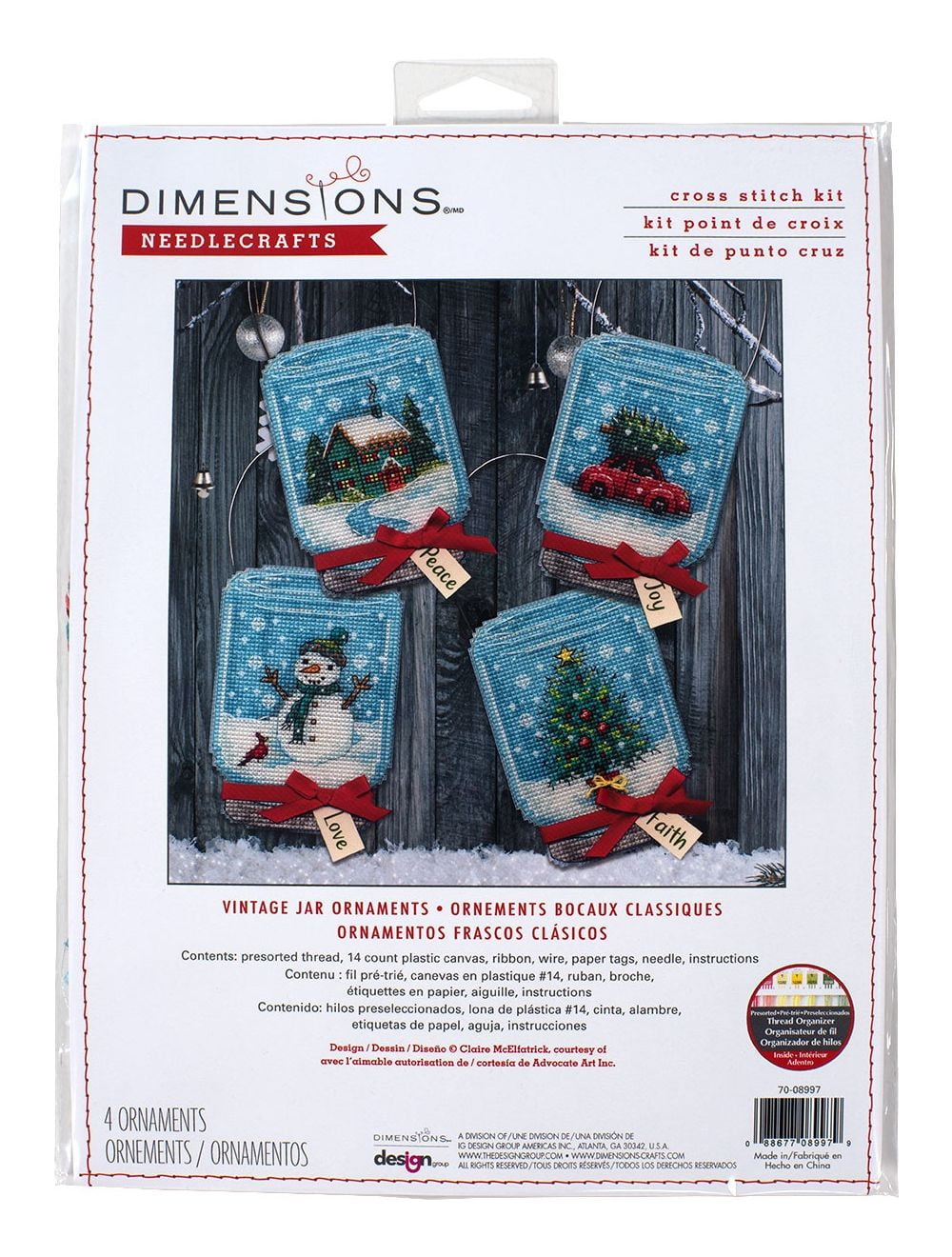 Dimensions Dimensions Counted Cross Stitch Ornament Kit Set of 4 ...