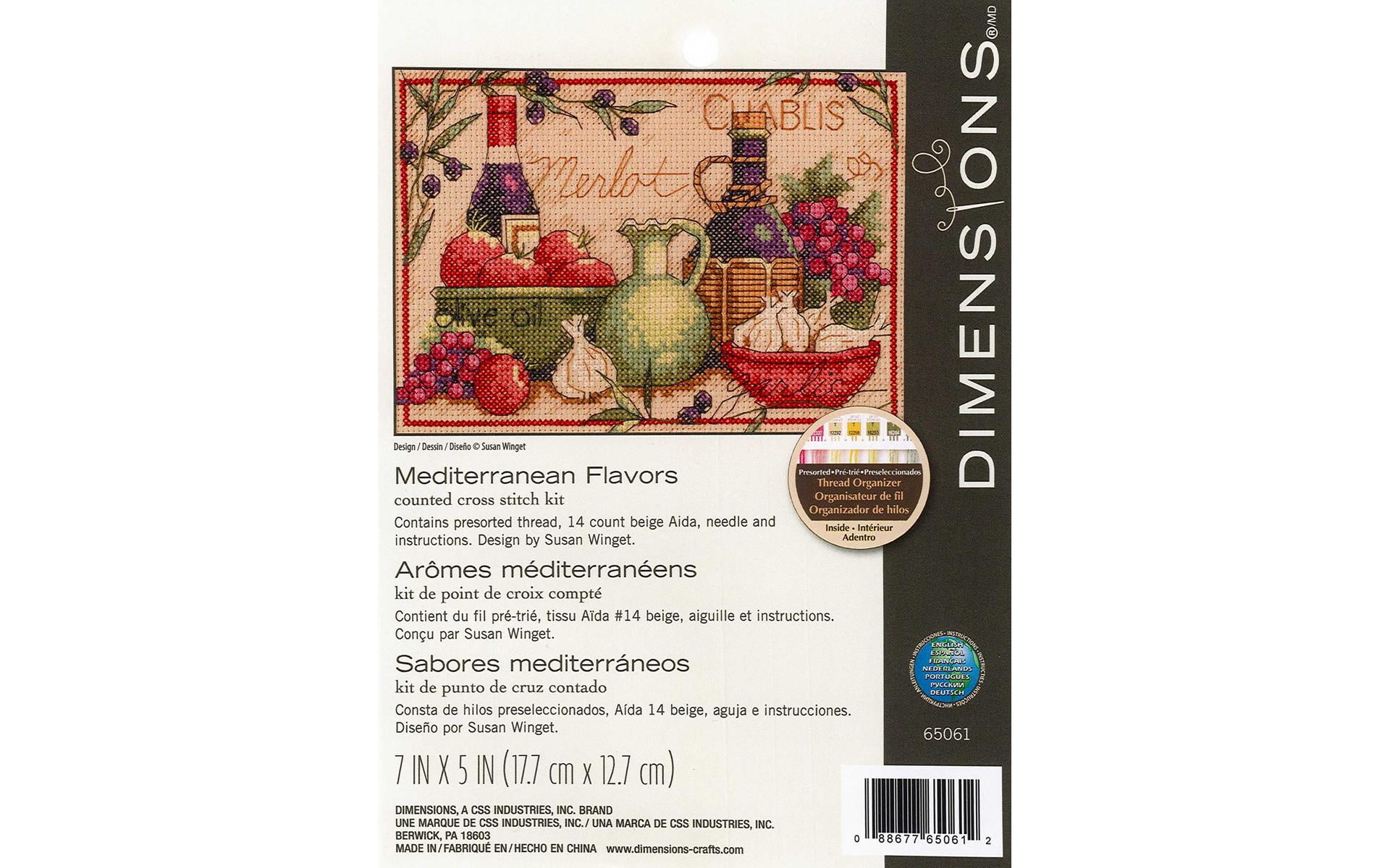 Dimensions Mini Counted Cross Stitch Kit 7"X5"-Mediterranean Flavors ...