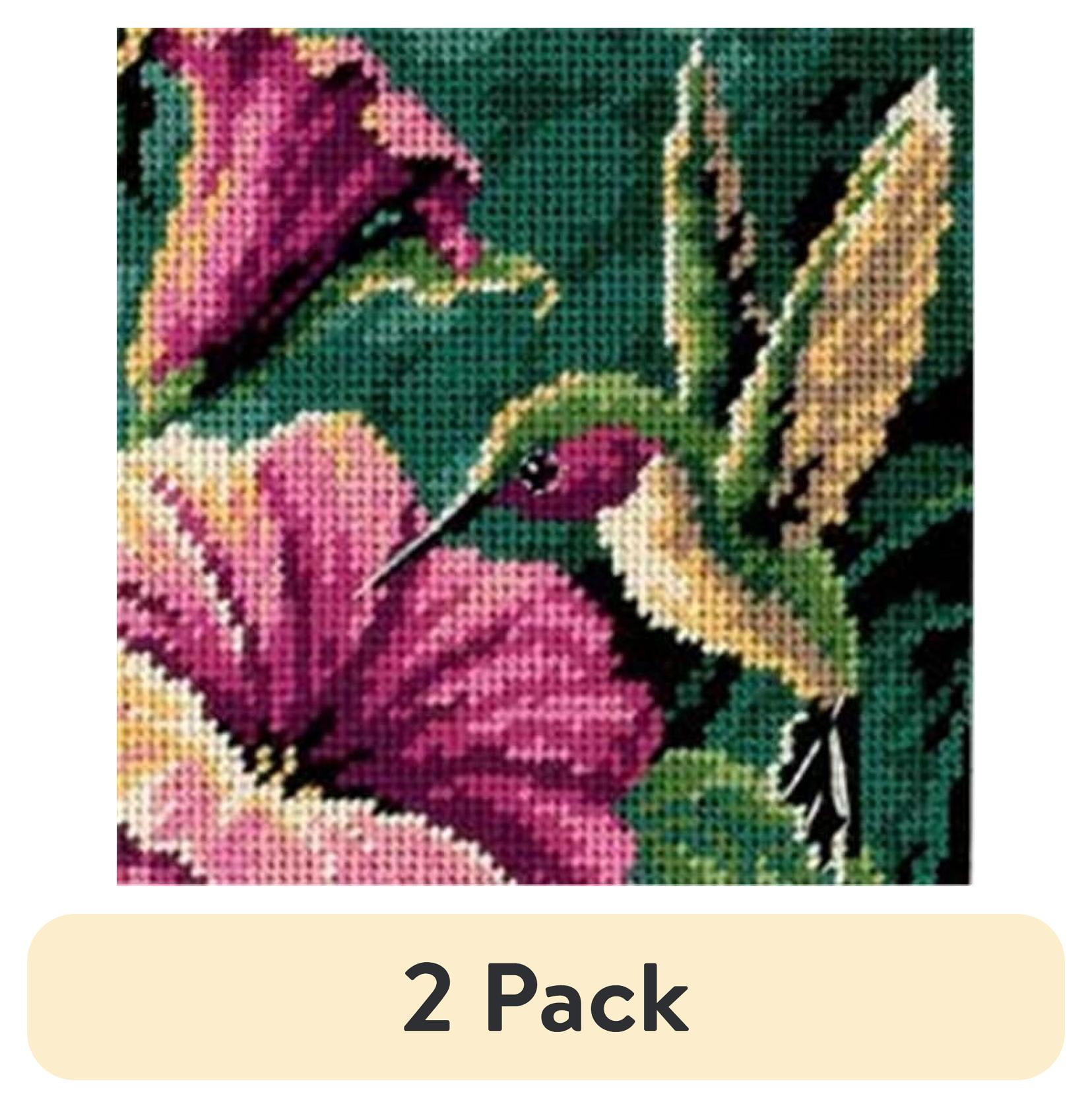 (2 pack) Dimensions Mini Needlepoint Kit 5"X5"-Hummingbird Drama ...