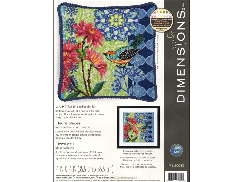 Dimensions Needlepoint Kit 14x14 Blue Floral - Walmart.com