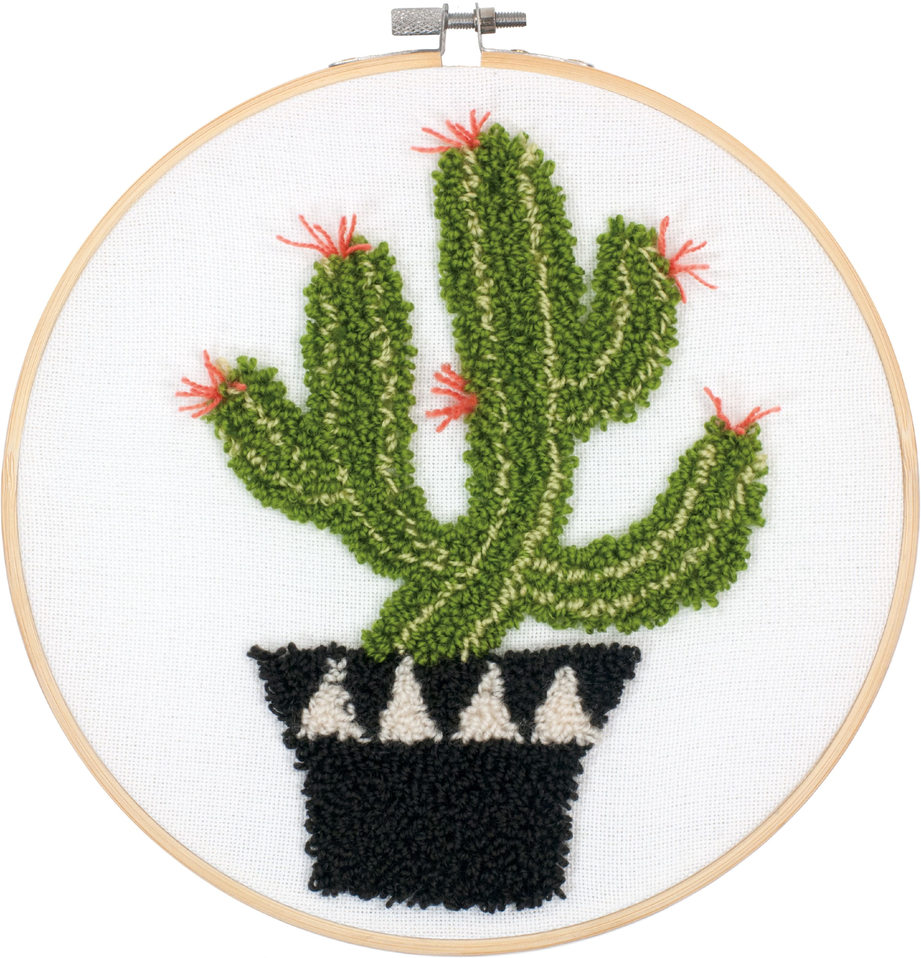 Dimensions Punch Needle Kit 8" Round-Prickly Cactus Pin - Walmart.com