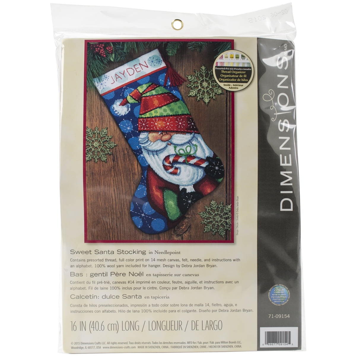 Dimensions Sweet Santa Stocking Needlepoint Kit 16