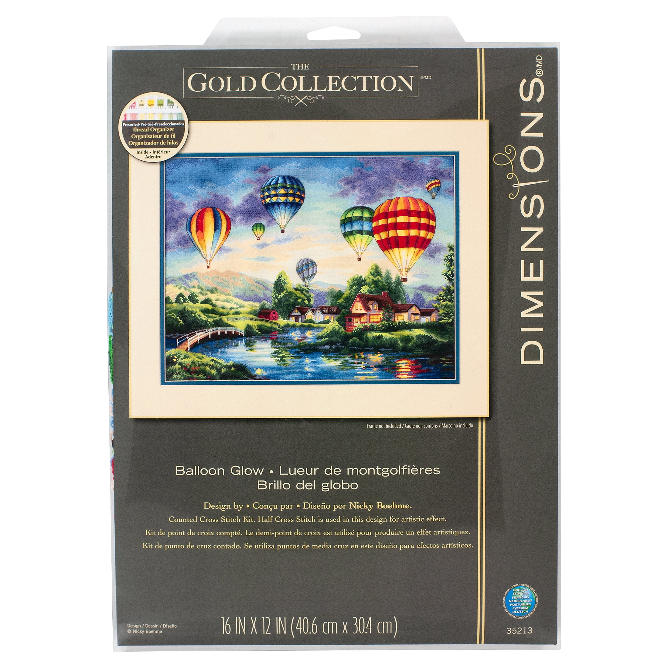 Dimensions The Gold Collection 16" x 12" Balloon Glow Counted Cross ...
