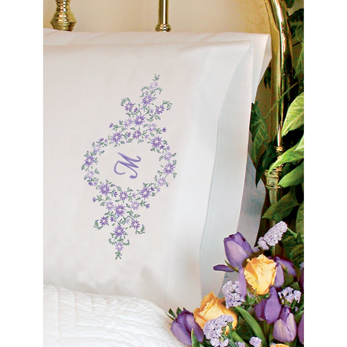 Dimensions "daisy Monogram" Pillowcase P - Walmart.com