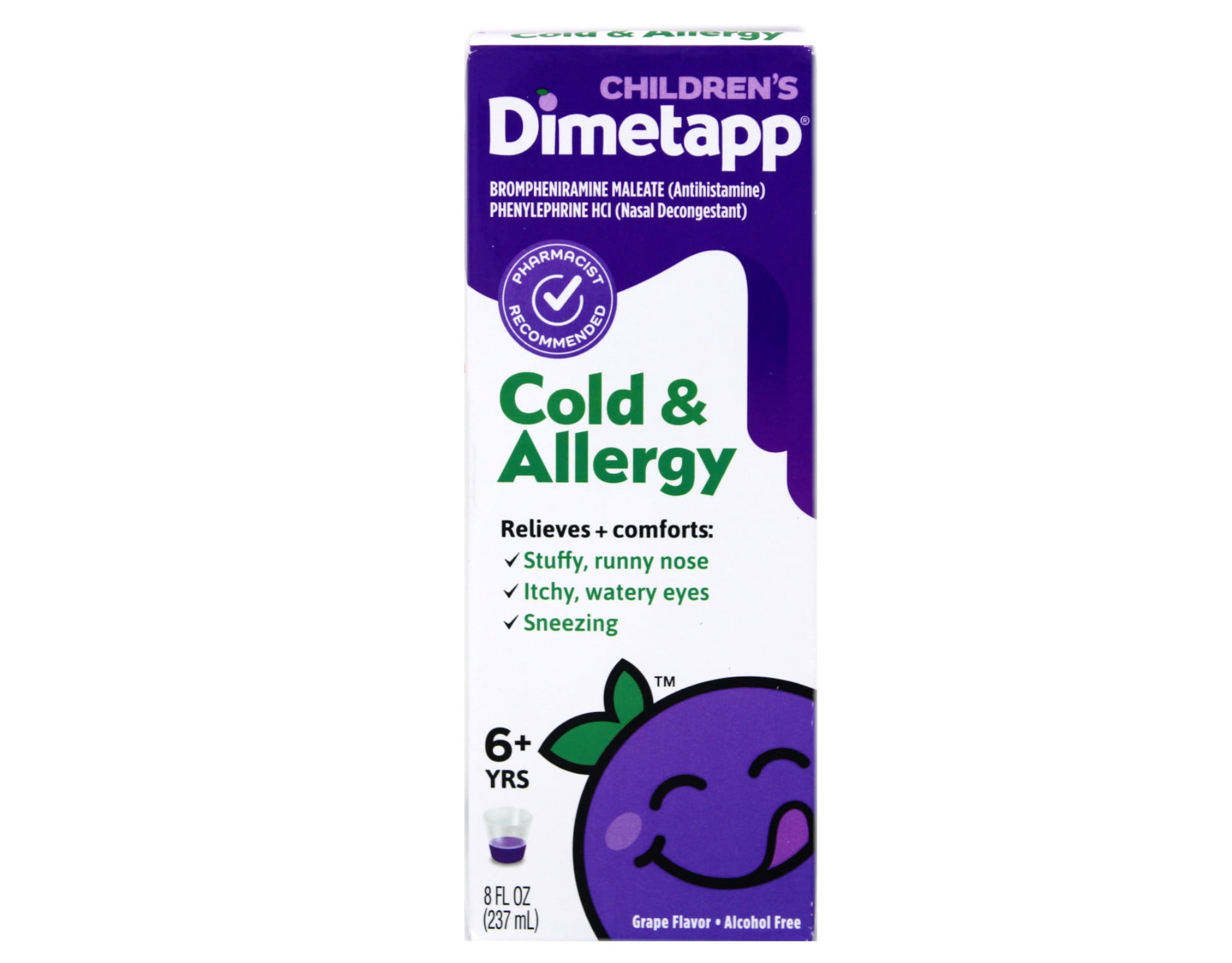 Dimetapp Children's Cold & Allergy Congestion-Fighting, Grape Flavor ...