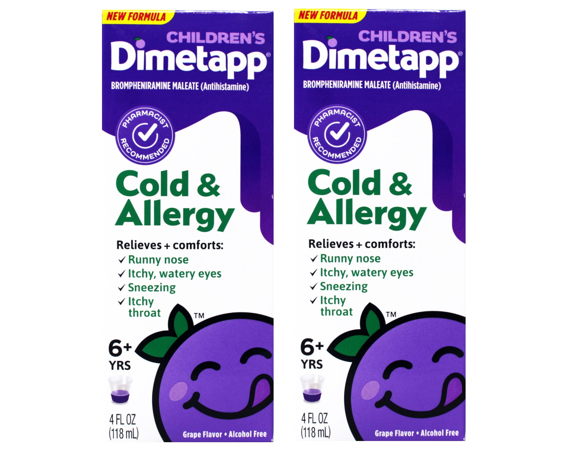 Dimetapp Elixir Children Cold & Allergy Antihistamine Relief, Grape ...