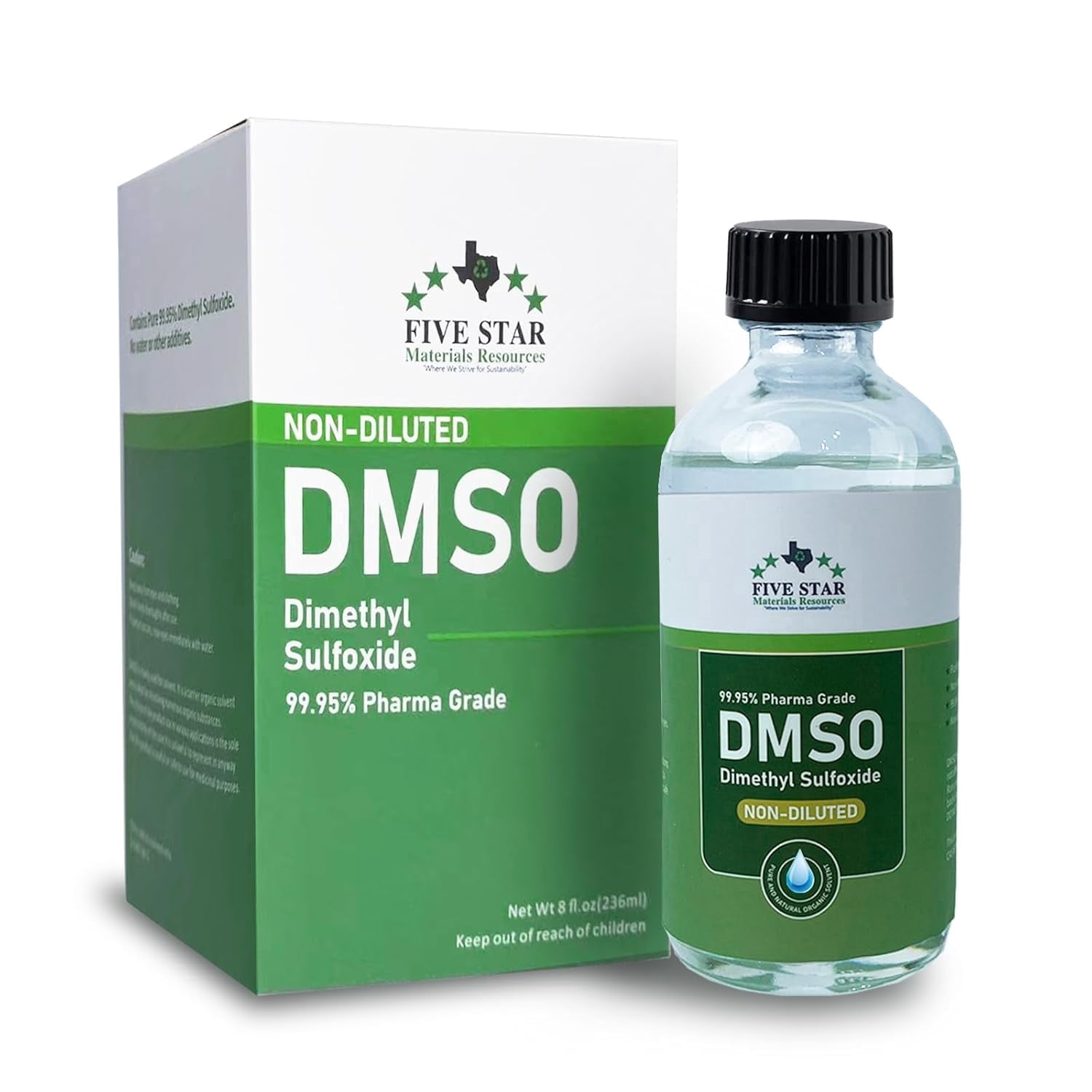 DMSO 99.95% Pure Pharma Grade Liquid, 8 oz Premium Glass Bottle ...