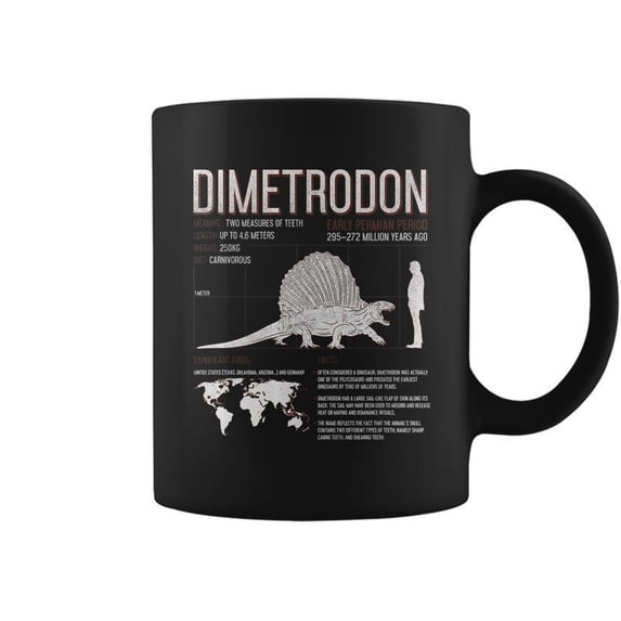 Dimetrodon Dinosaur Fun Facts T Shirt Science Mens Kids Co - Walmart.com
