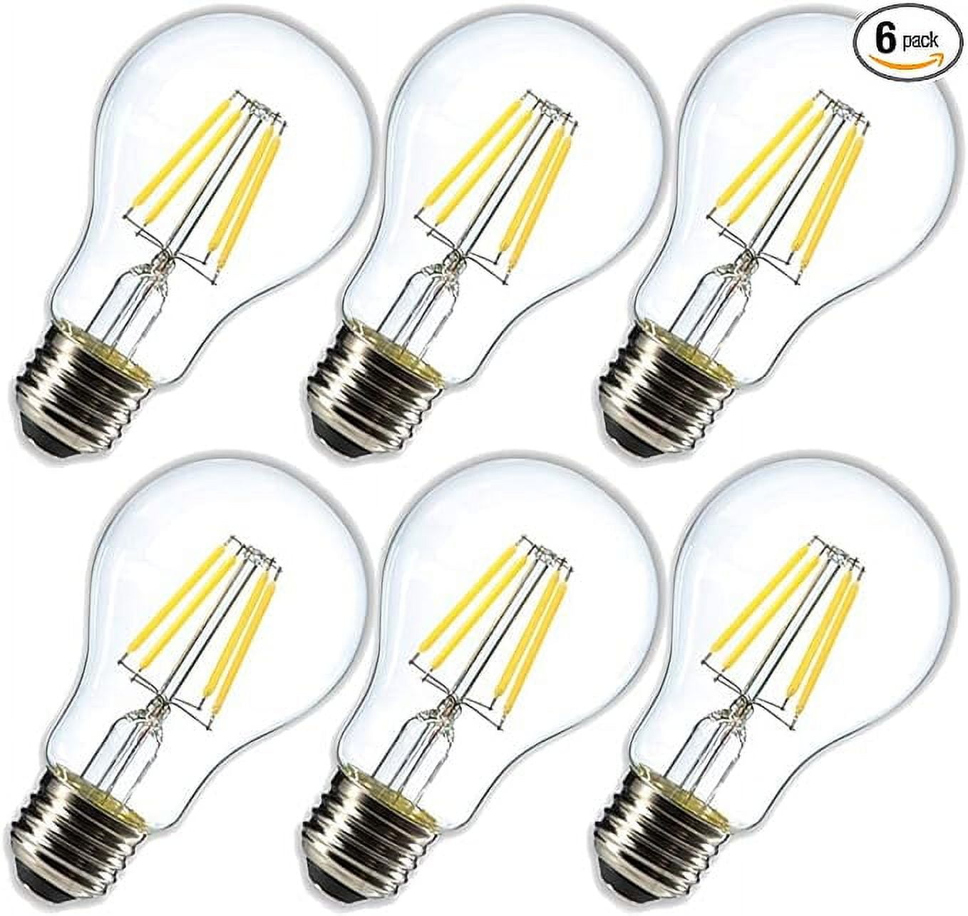 Dimmable 4W Vintage LED Filament Bulb 4000K Daylight White, Edison A19/A60 LED Light Bulbs, 40W ...