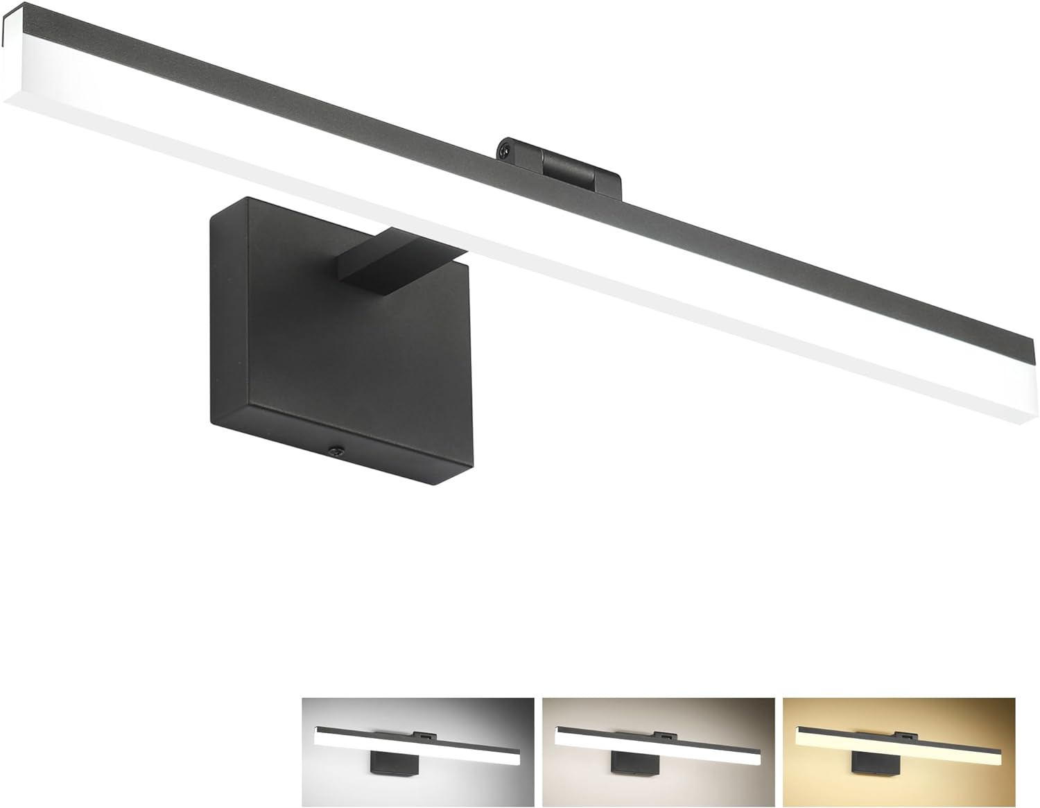 Dimmable Black Vanity Light Bar Lighting Fixtures Modern Bathroom Light ...