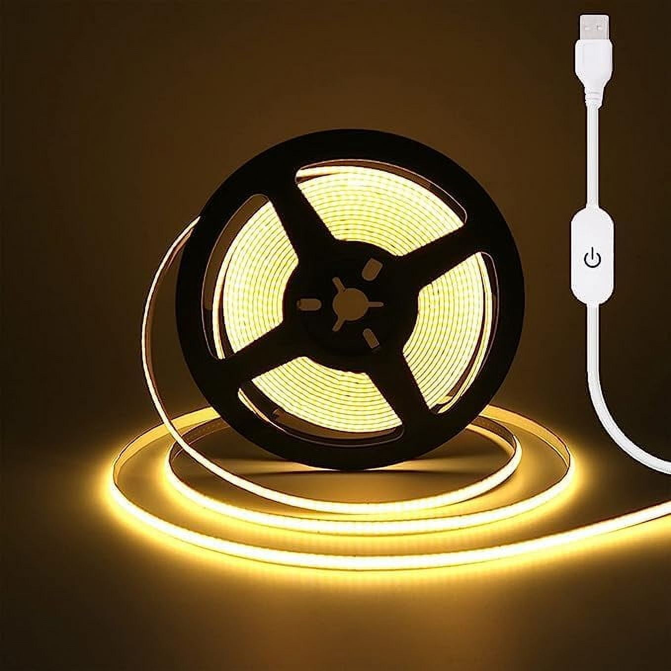 Dimmable COB LED Strip Lights,2m/6.6ft DC5V 320LEDs/m Non-Waterproof ...