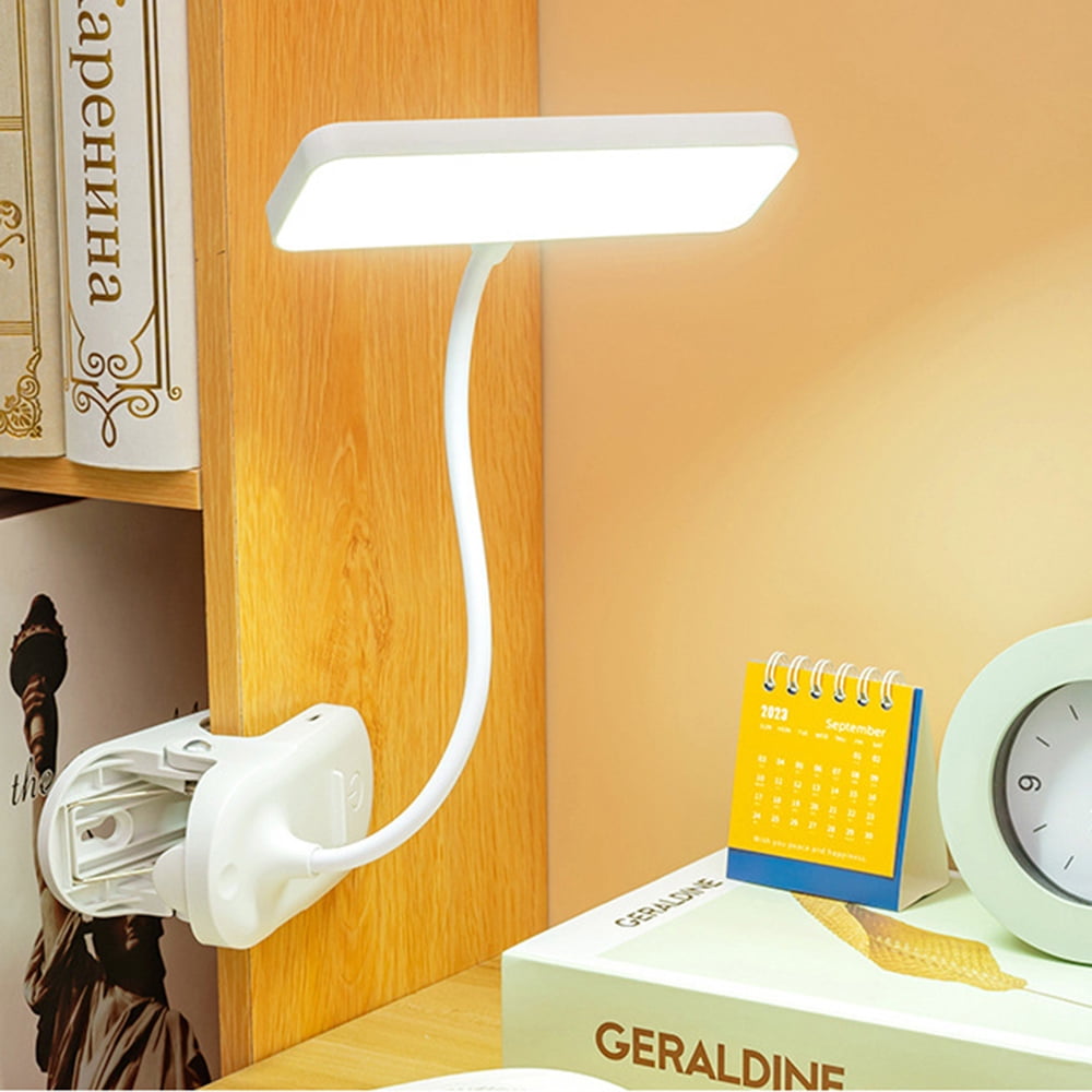 Dimmable Clip-on Desk Lamp, USB Powered, 3 Color Modes, Battery ...