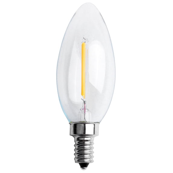 Dimmable E12 2W COB Candle Flame Filament LED Light Bulb Lamp 10*3.5cm ...
