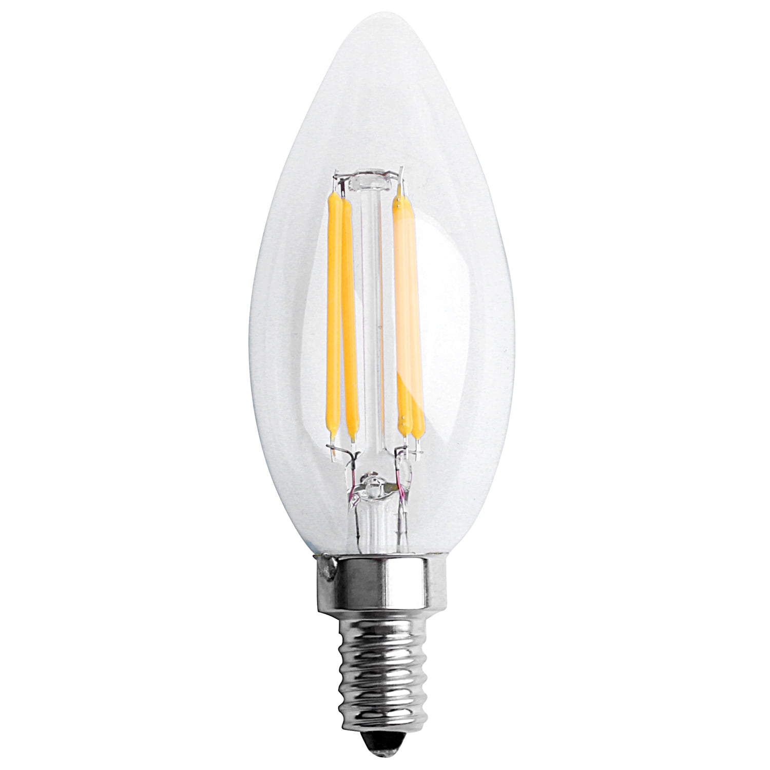 Dimmable E12 4W COB Candle Flame Filament LED Light Bulb Lamp 10*3.5cm ...