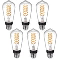 Dimmable Edison Bulbs, 6W Equivalent to 60W Vintage Light Bulbs, E26 ...
