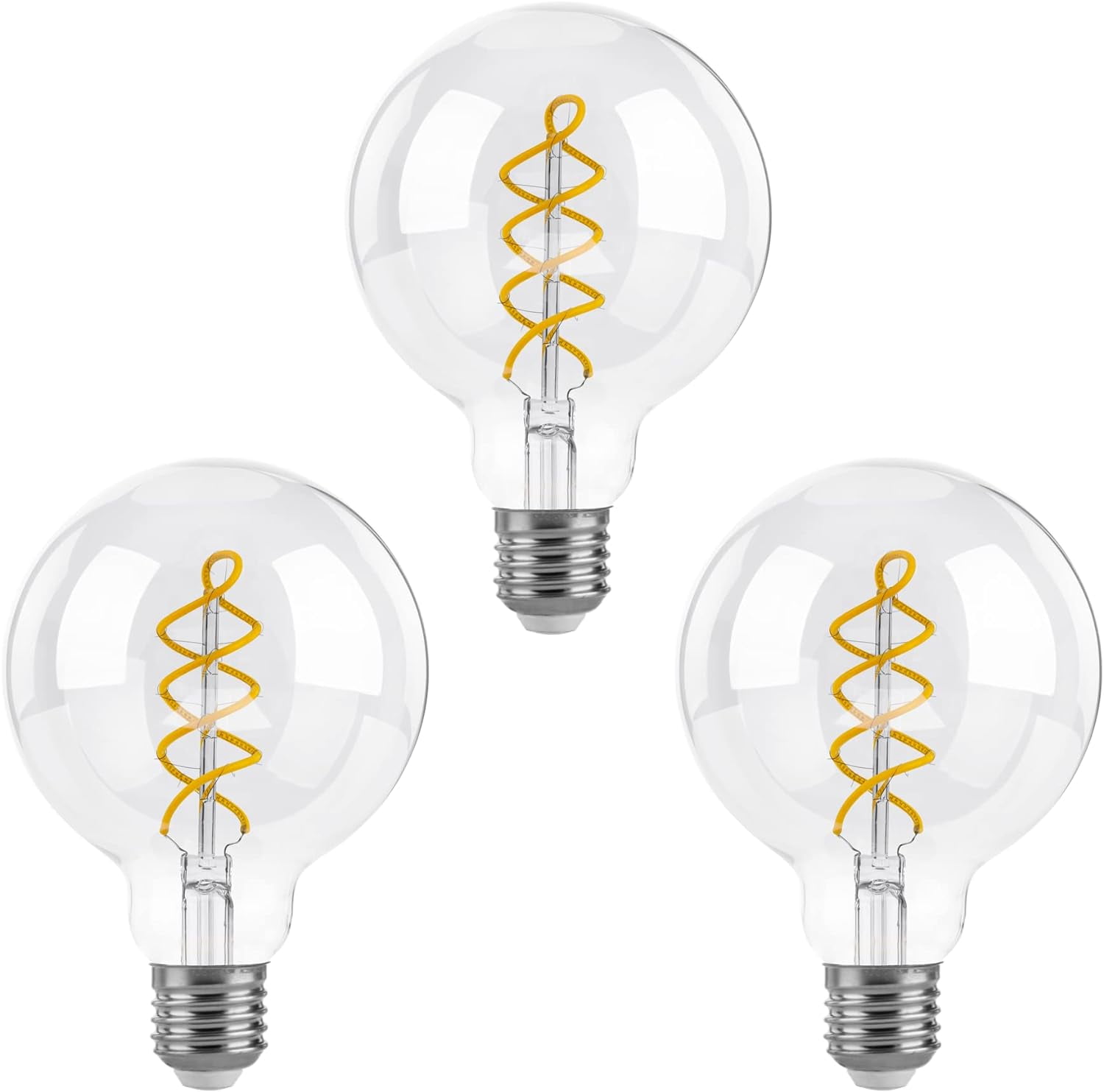 Dimmable Edison LED Bulbs E27, G95 Vintage LED Spiral Filament ...