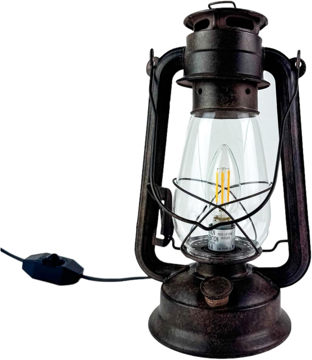 Dimmable Electric Lantern Table Lamp with line Cord dimmer and Edison ...
