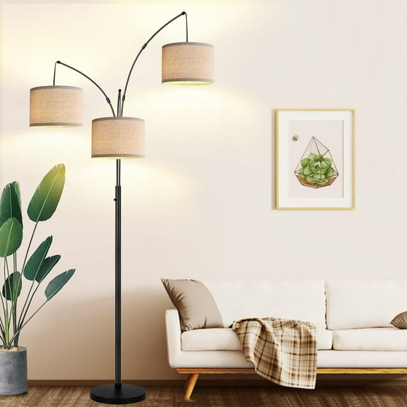 Dimmable Floor Lamp - 3 Lights Arc Floor Lamps for Living Room, 1000LM ...