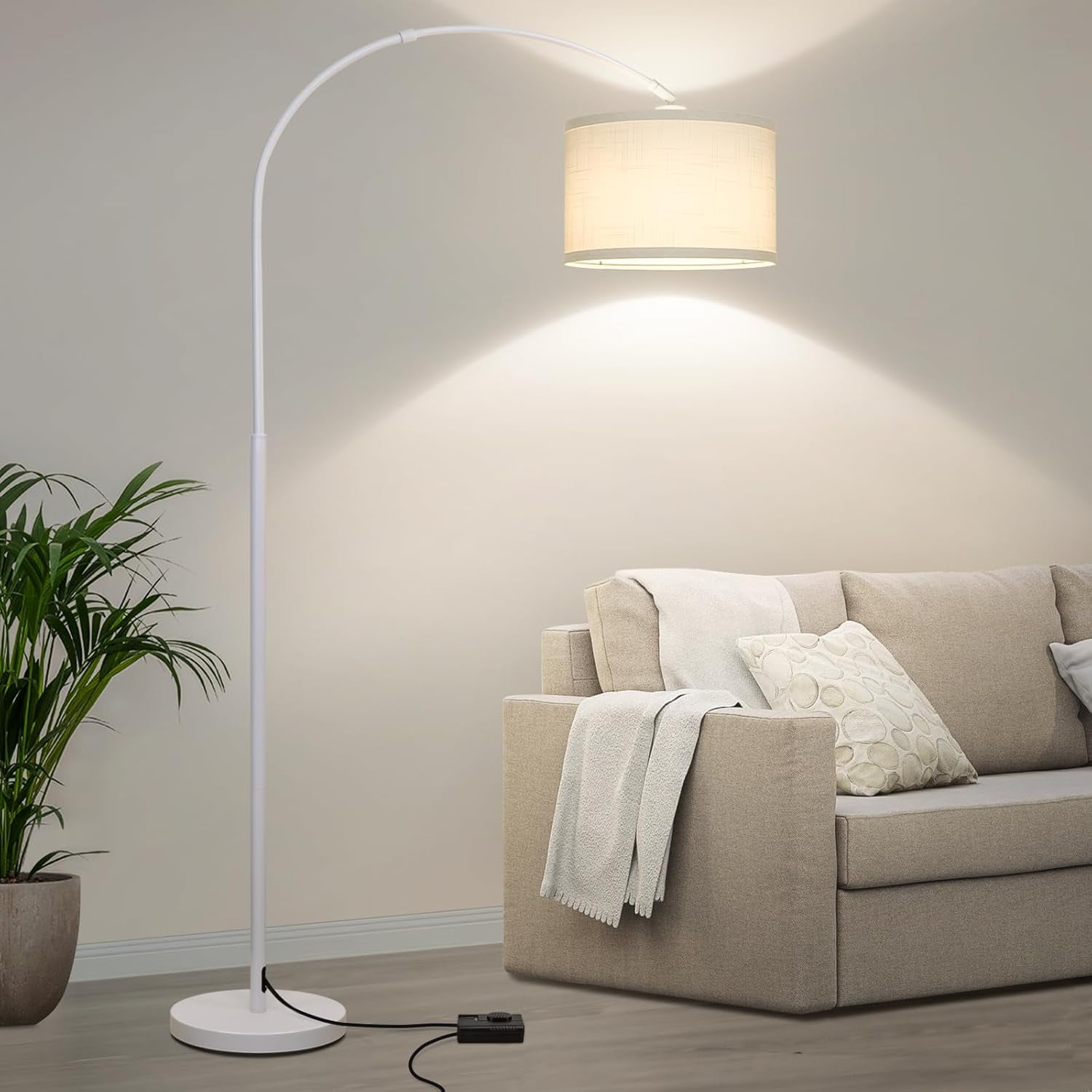 Dimmable Floor Lamp, Arc Floor Lamp with Dimmer, Black Standing Lamp ...