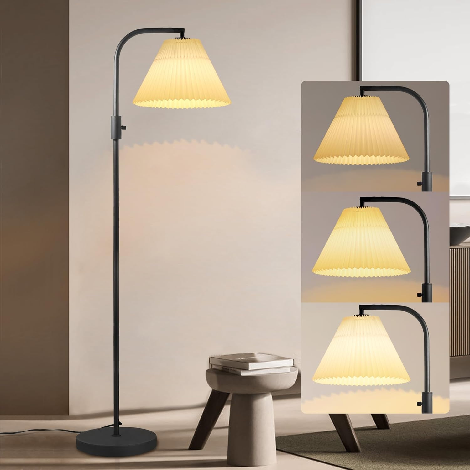 Dimmable Floor Lamp, Arc Standing Lamp with 1000 Lumens LED Edison Bulb ...