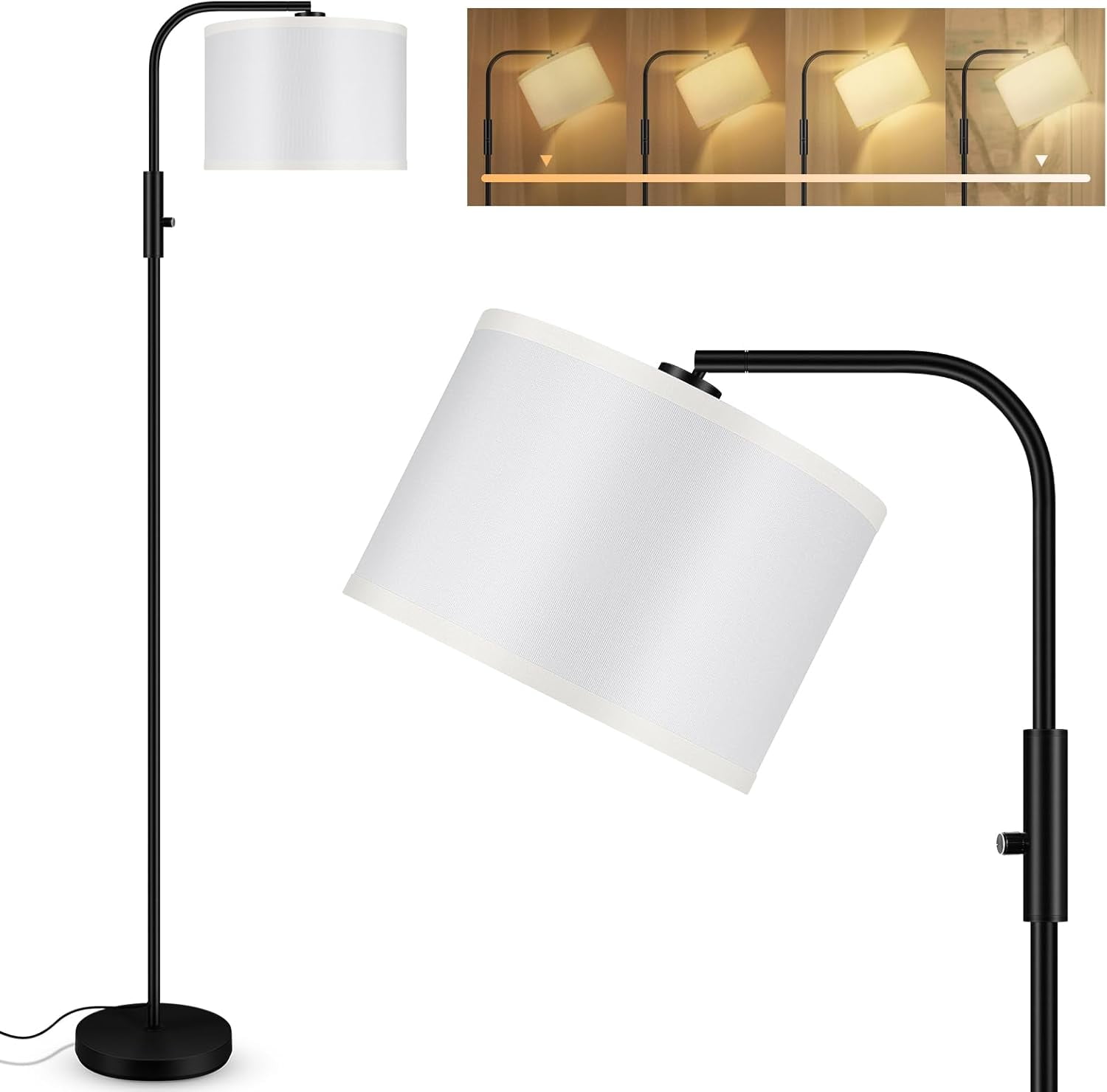 Dimmable Floor Lamp,Modern Standing Lamp with LED Bulb(1000LM,2700K ...