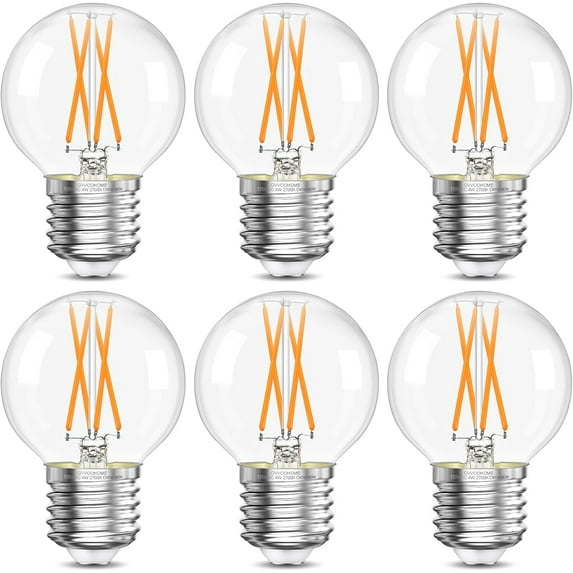 Dimmable G16.5 Light Bulb 2700K Warm White, 4W, 40 watt Equivalent, E26 ...