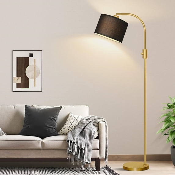 Dimmable Gold Floor Lamp, 1200 Lumens LED Bulb Included, Arc Floor ...