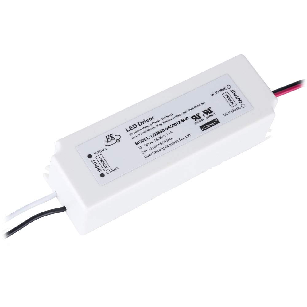 Dimmable LED Driver 12V 60 Watts Electric Transformer IP67 Triac Dimming LED Power Supply 110V ...